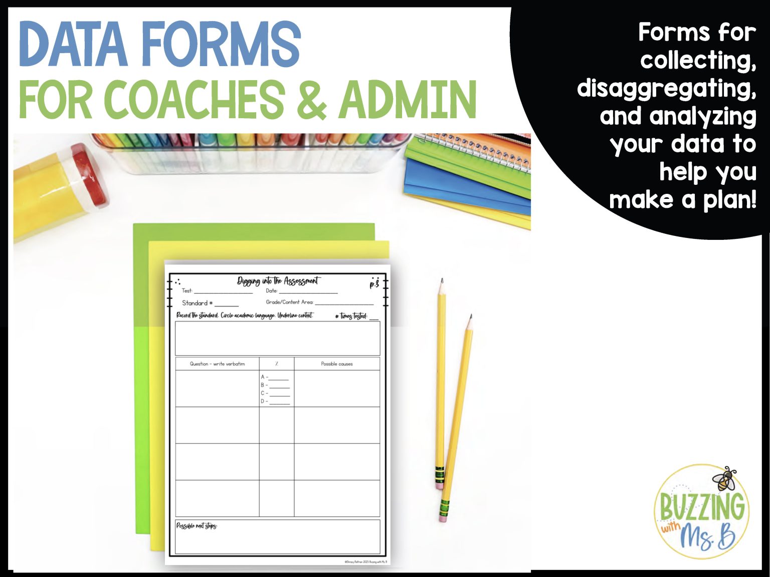 Data Forms for Instructional Coaches - Buzzing with Ms. B