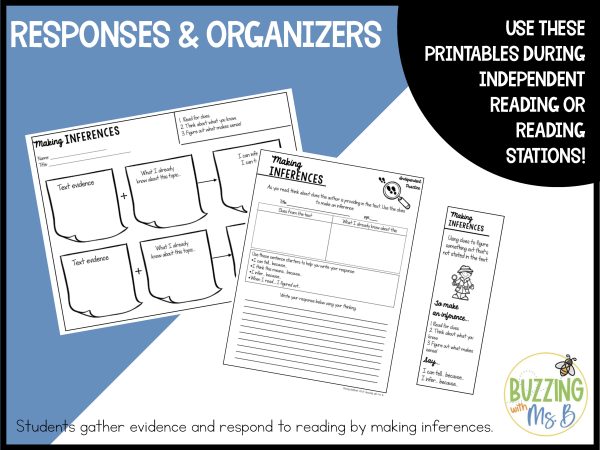 Making Inferences: Anchor chart and graphic organizer - Buzzing with Ms. B