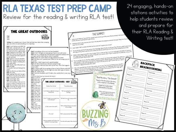 Texas RLA Reading & Writing Test Prep Camp Bundle - Buzzing with Ms. B