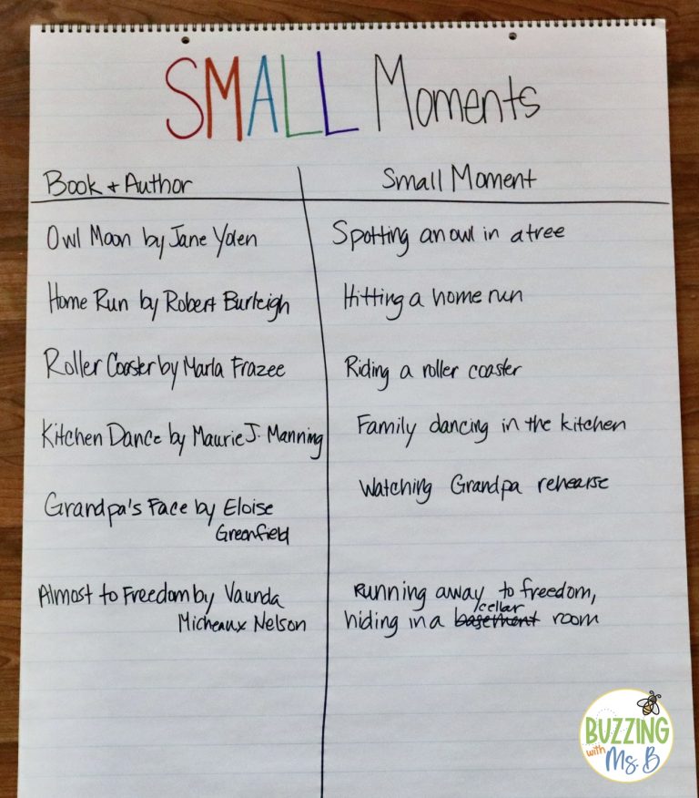 Narrative Techniques: Teaching Small Moment Writing - Buzzing with Ms. B