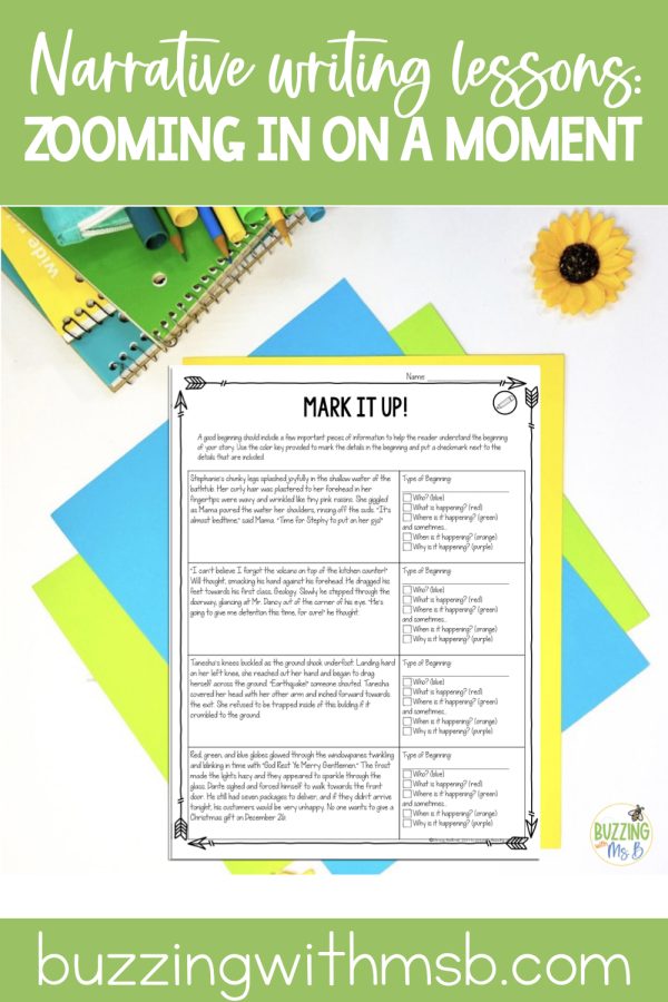 Narrative Techniques: Teaching Small Moment Writing - Buzzing with Ms. B