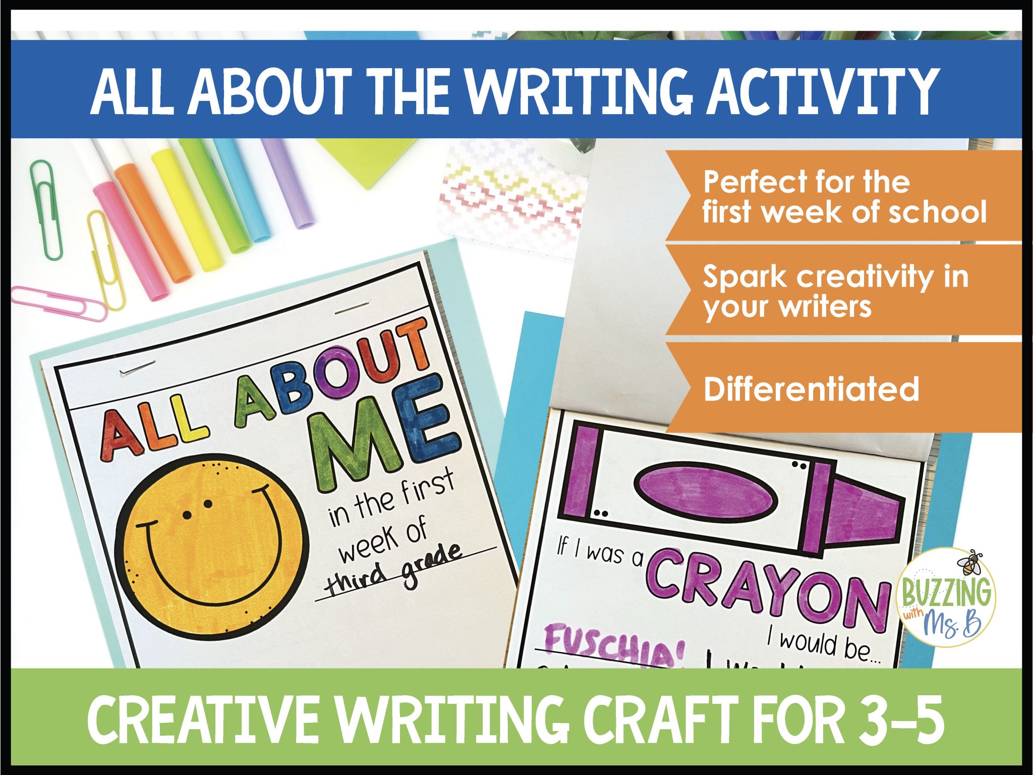 All About Me Writing Template Activity for Back to School - First Week ...