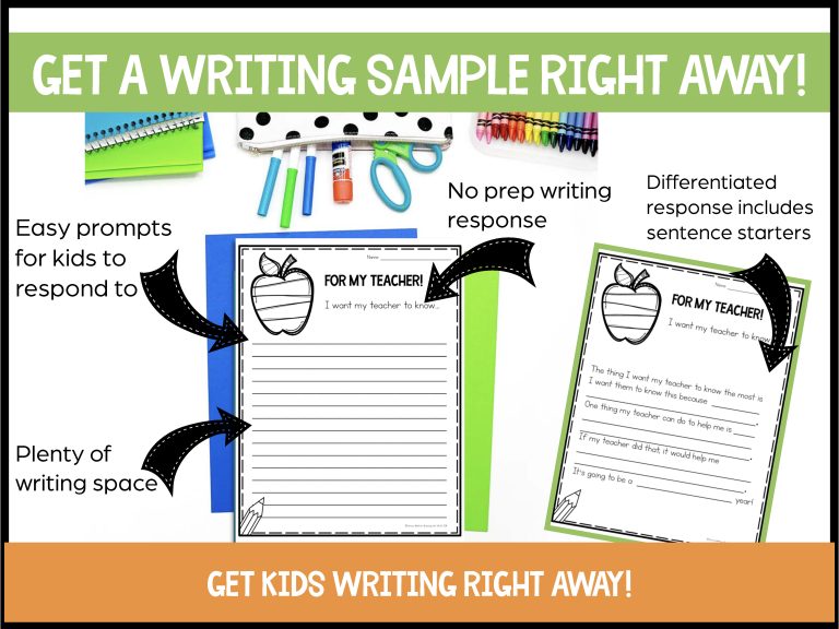 Back to School Writing Prompts - 5 Differentiated Prompts for the First ...